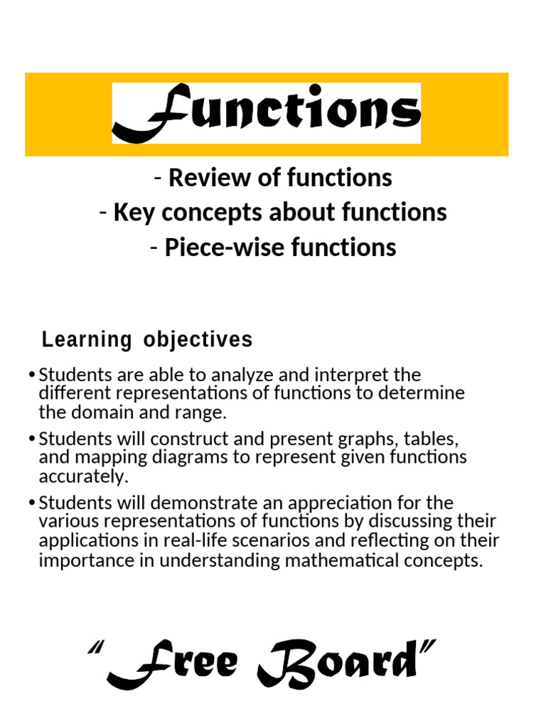 Lesson 1 (Review On Functions) | PDF