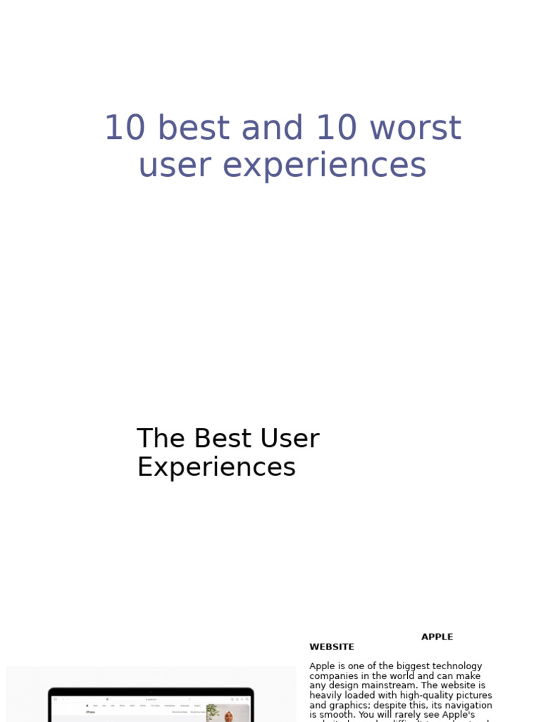 10 Best and 10 Worst User Experiences | PDF