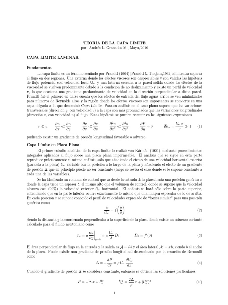 Teoria de La Capa Limite | PDF