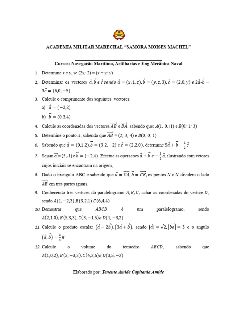 Ficha de Apoio de Algebra Linear Amide | PDF