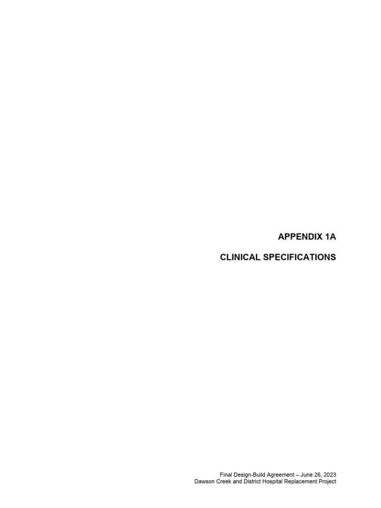 DBA-SCH1-APX1A Appendix 1A Clinical Specifications 20230626 | PDF
