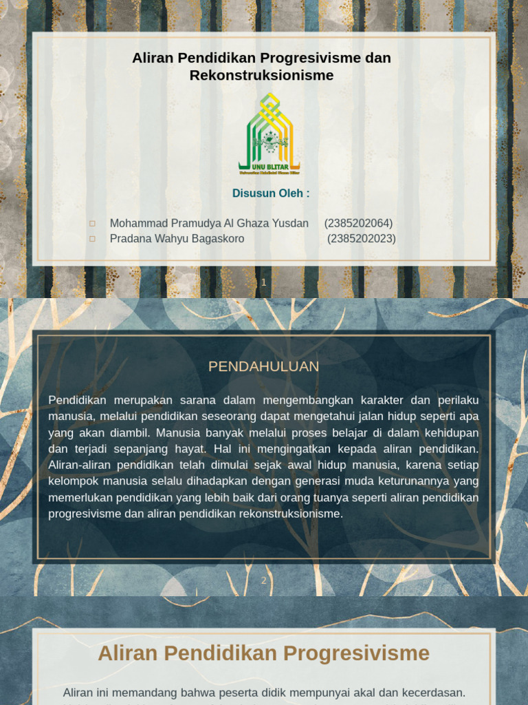 Aliran Pendidikan Progresivisme Dan Rekonstruksionisme | PDF