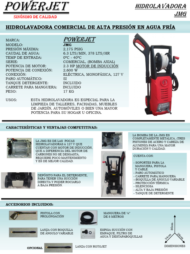 Hidrolavadora Comercial de Alta Presión en Agua Fría: Sinónimo de Calidad | PDF