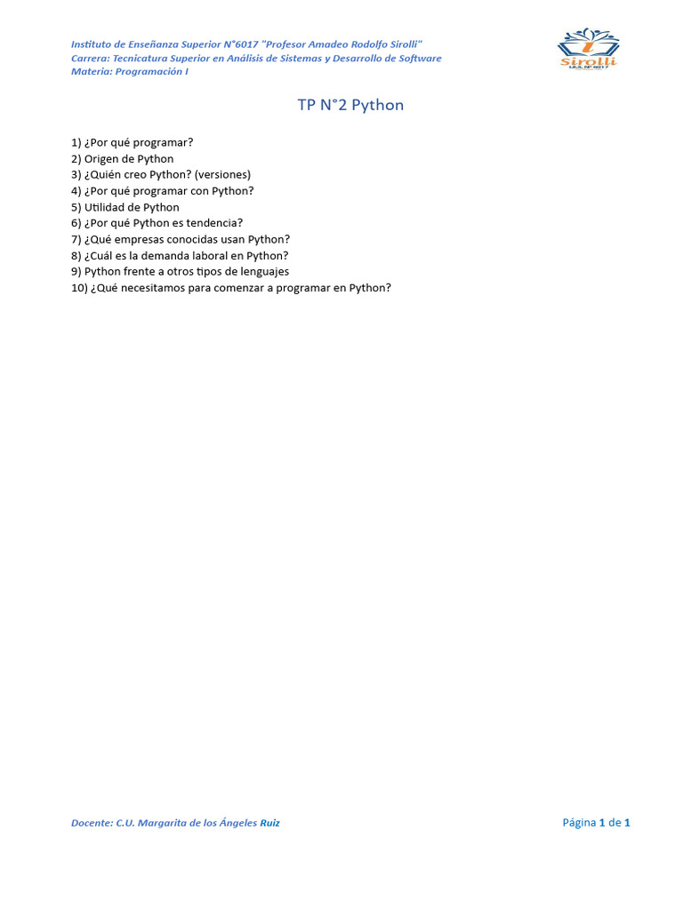 TP - N2 - Teoria Programacion I | PDF