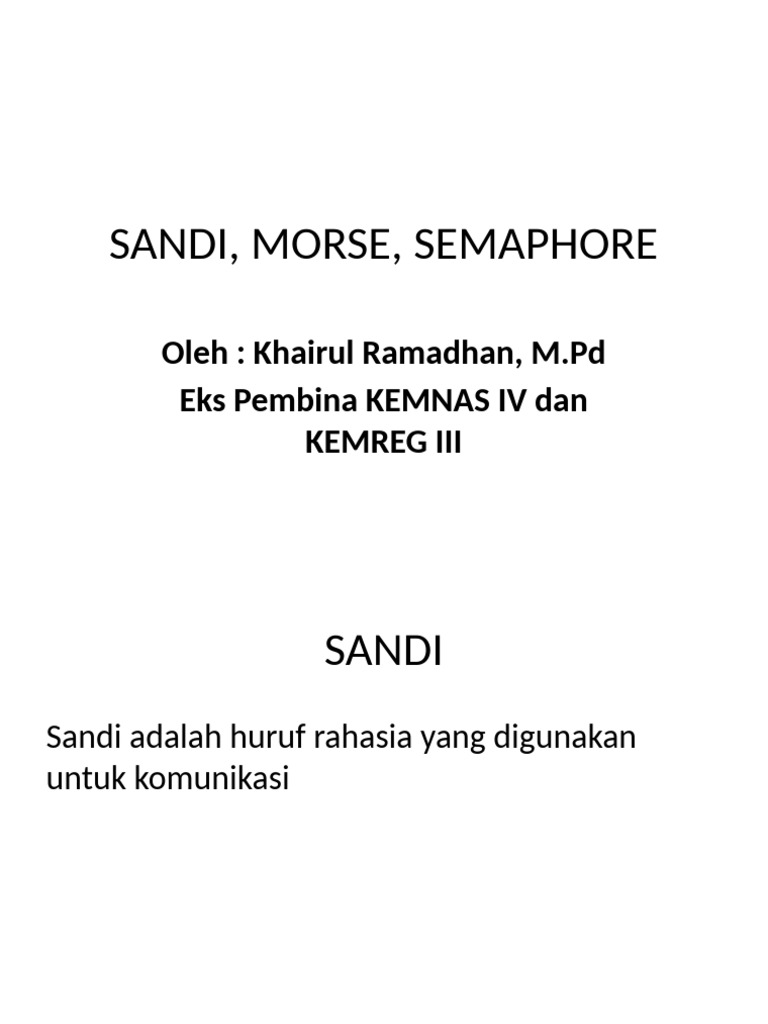 Sandi, Morse, Semaphore | PDF