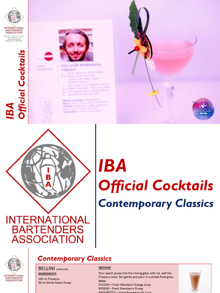 Iba Official Cocktails 2022 | PDF