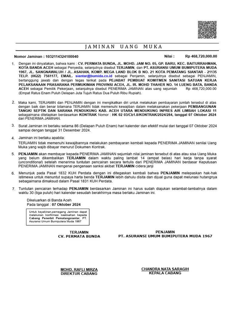 Draft Apb - Cv. Permata Bunda - Rev | PDF
