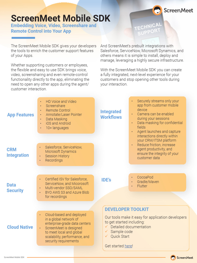 ScreenMeet Mobile SDK Data Sheet | PDF