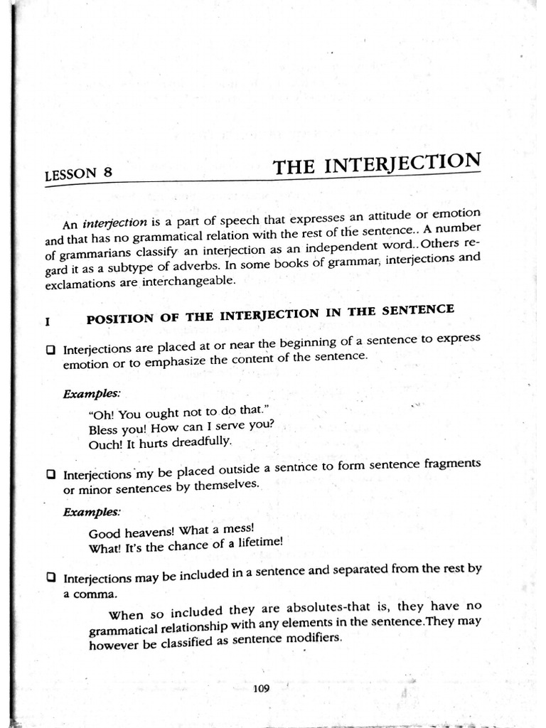 Interjection | PDF