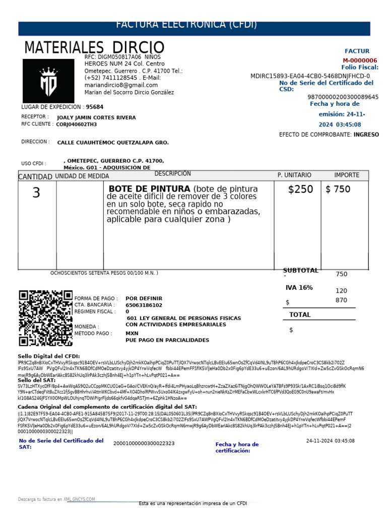 Joaly Factura de Ventas | PDF