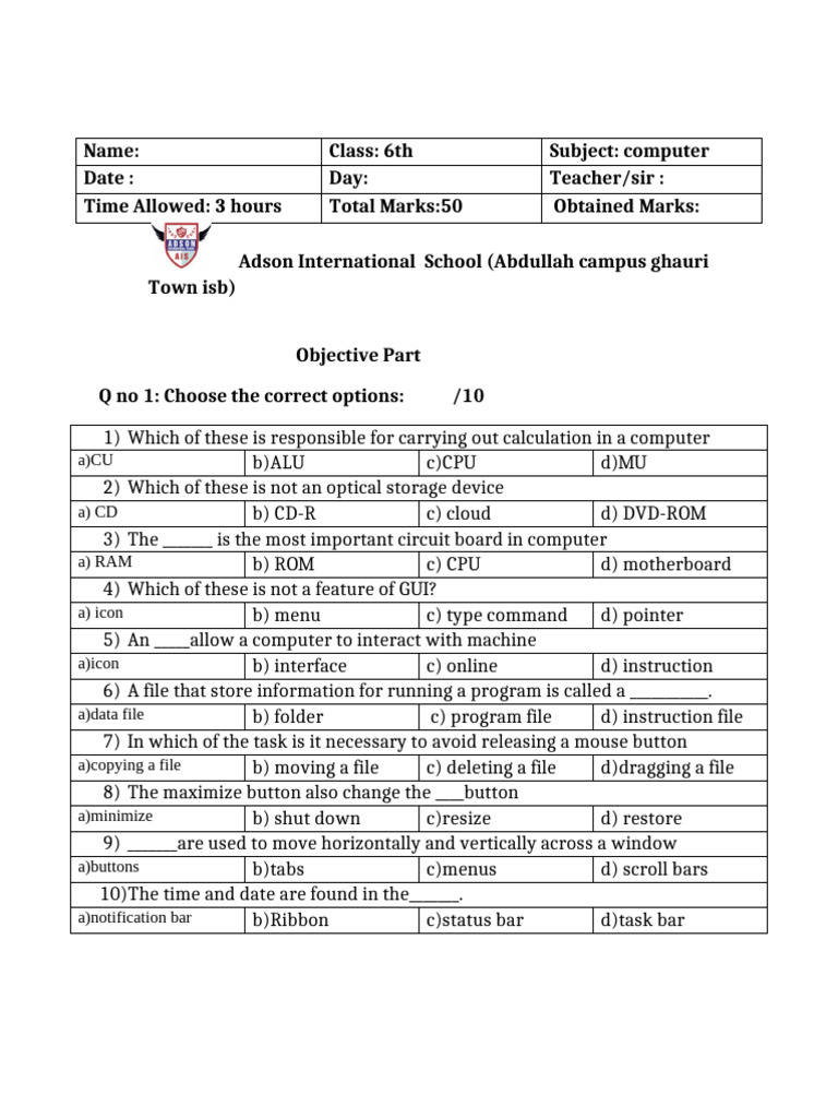 6th Com, 2nd Term. | PDF | Graphical User Interfaces | Computer File