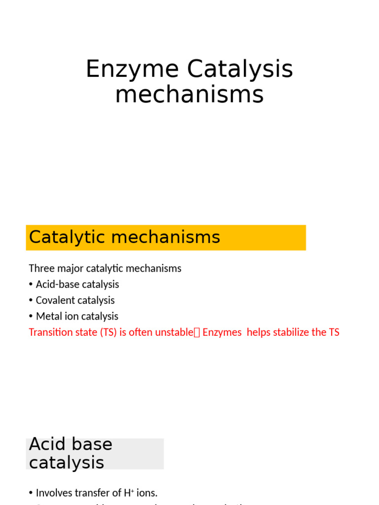 Enzyme Catalysis Mechanisms-01 | PDF