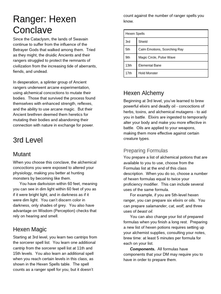Ranger Archetype - Hexen | PDF