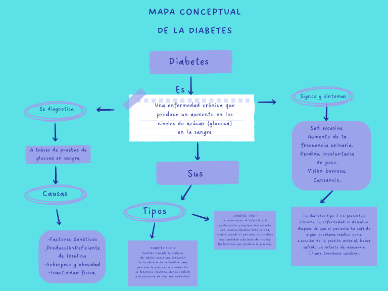 Mapa Conceptual de la Diabetes | PDF | Diabetes | Insulina