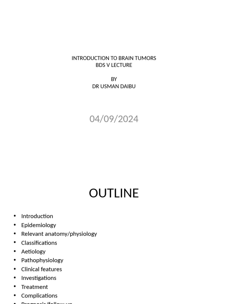 Introduction To Brain Tumors | PDF