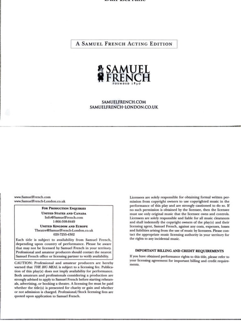 The Big Meal (Published) | PDF