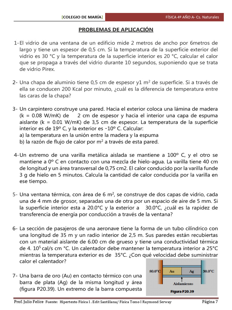 La Transmisión Del Calor-Problemas de Aplicacion | PDF | Aislamiento térmico | Calor