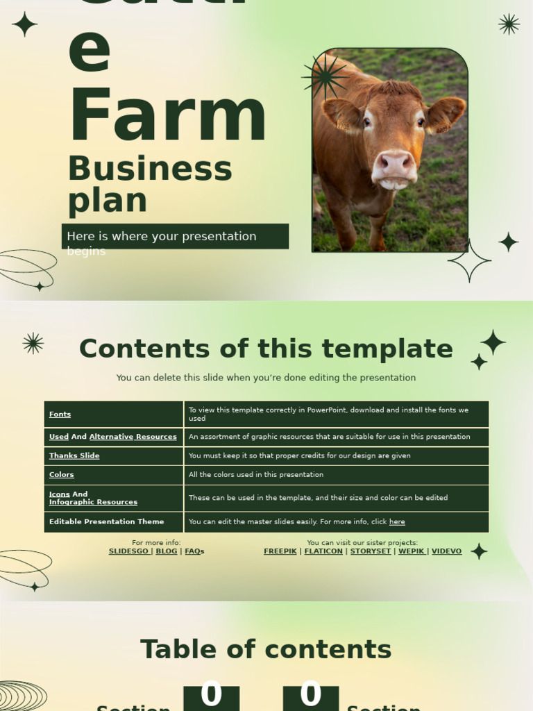 Cattle Farm Business Plan Template by Slidesgo | PDF | Planets | Saturn