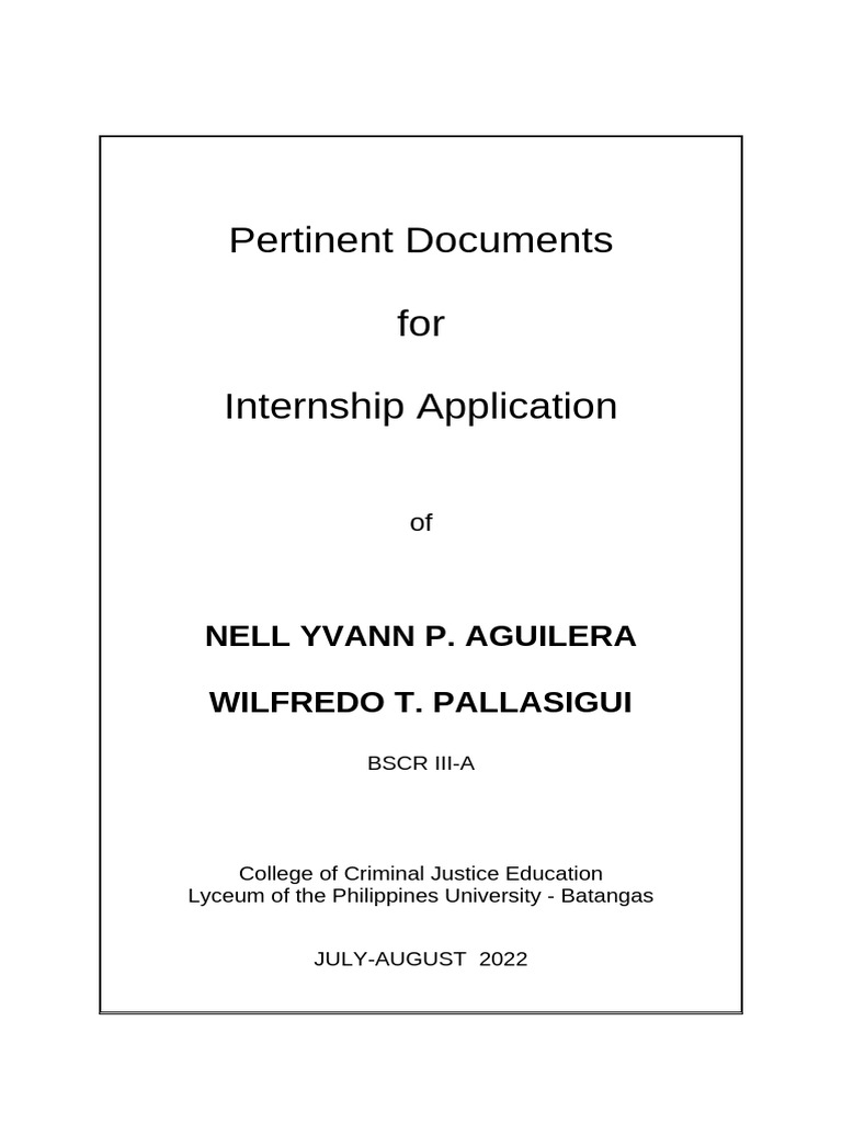 Internship Cover Page (1) | PDF