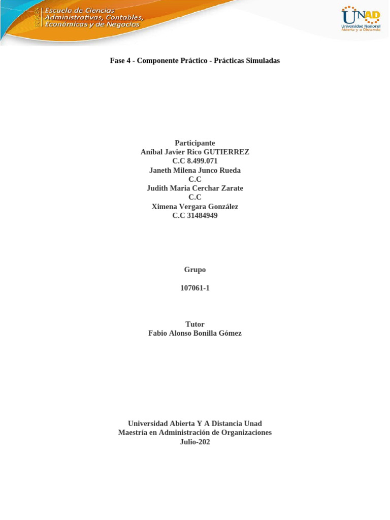 Unidad 3 - Paso 4 - Componente Práctico - Prácticas Simuladas | PDF