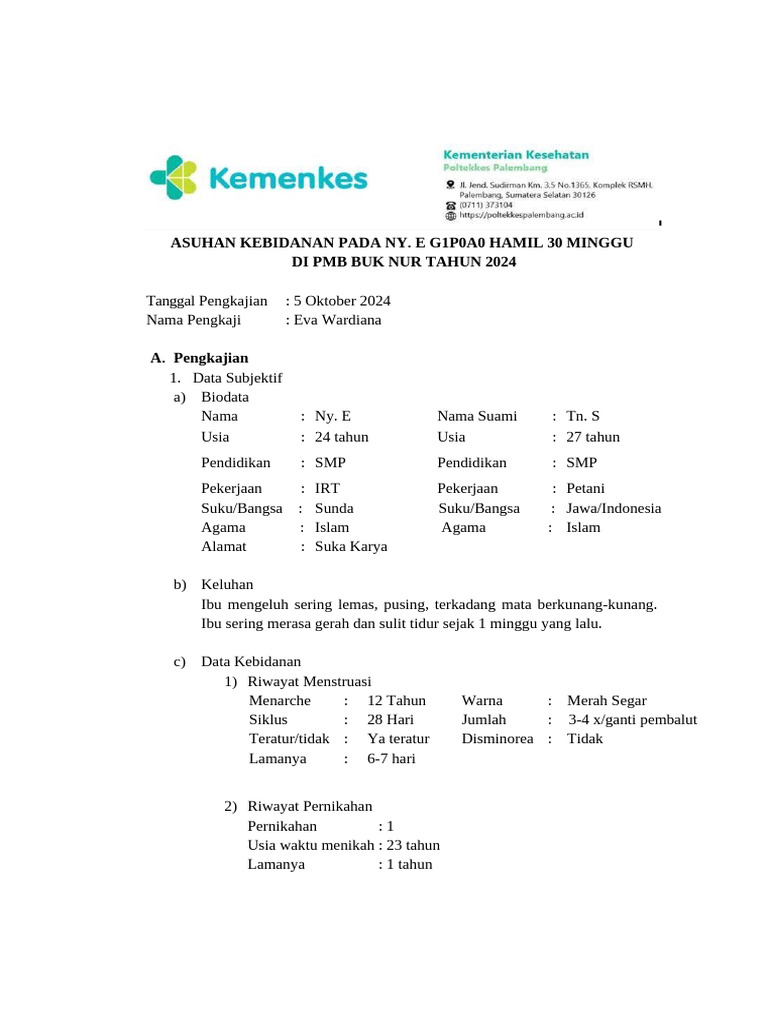 17 SOAP STASE 3 Kehamilan Anemia Ringan Ny E | PDF