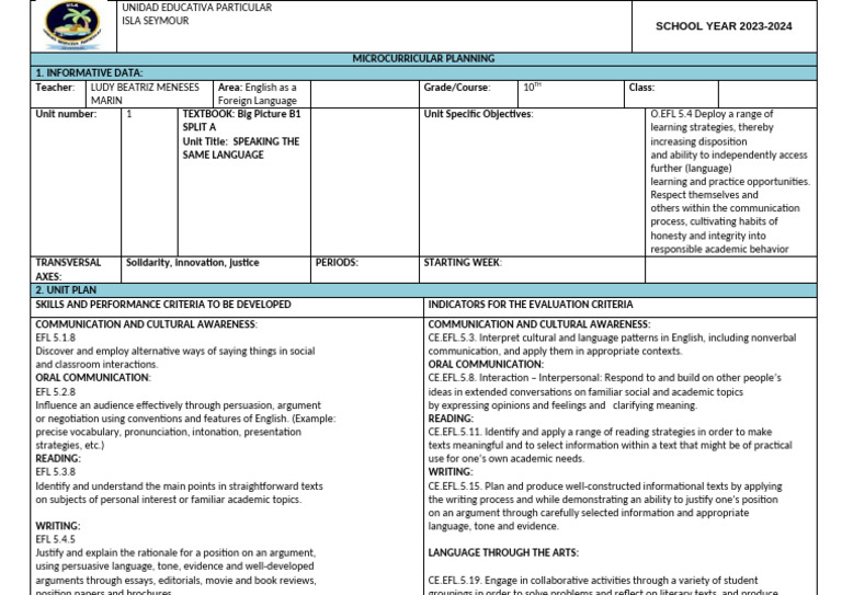 UNIT 1 2nd BGU B1 Split A | PDF