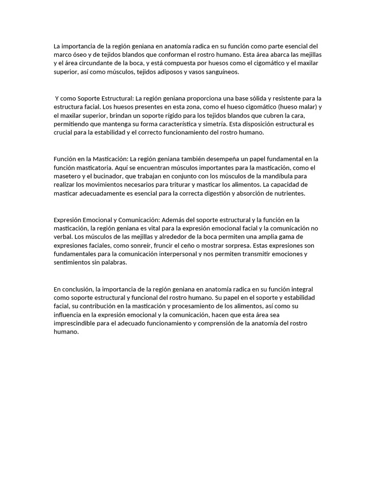 La Importancia de La Región Geniana en Anatomía Radica en Su Función ...