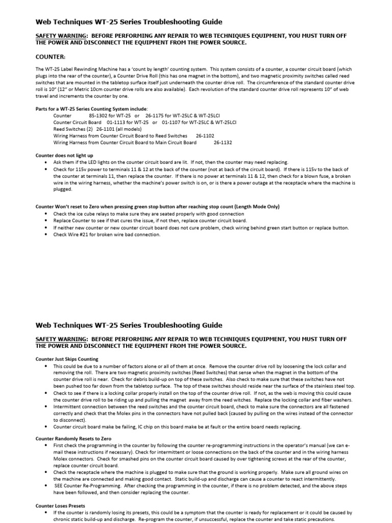 WT-25-Series-Troubleshooting-Guide | PDF