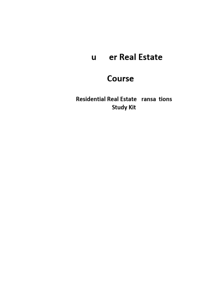Humber Real Estate Course 2 Study Notes V7 | PDF