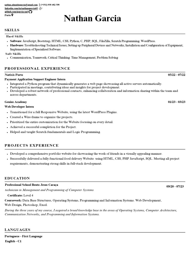 Resume CV | PDF