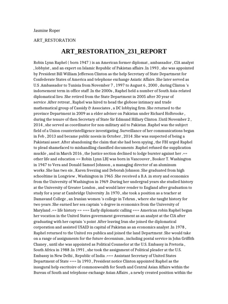 Art Restoration 231 Report | PDF