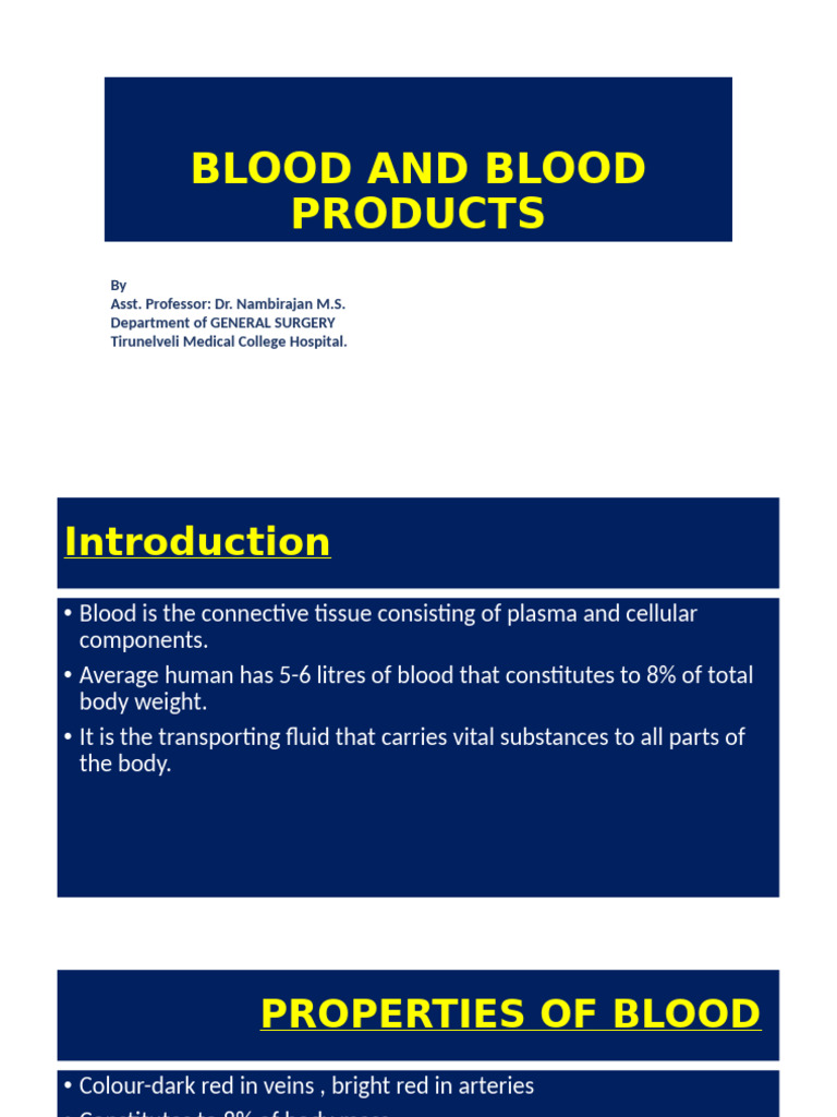 Blood and Blood Products | PDF