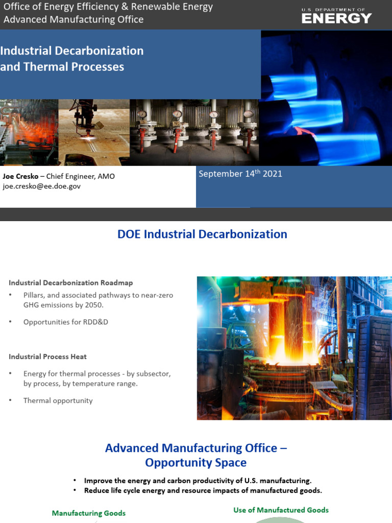 Session 1 - Industrial Decarbonization and Thermal Processes | PDF