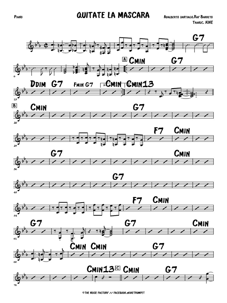 Quitate La Mascara - Piano | PDF
