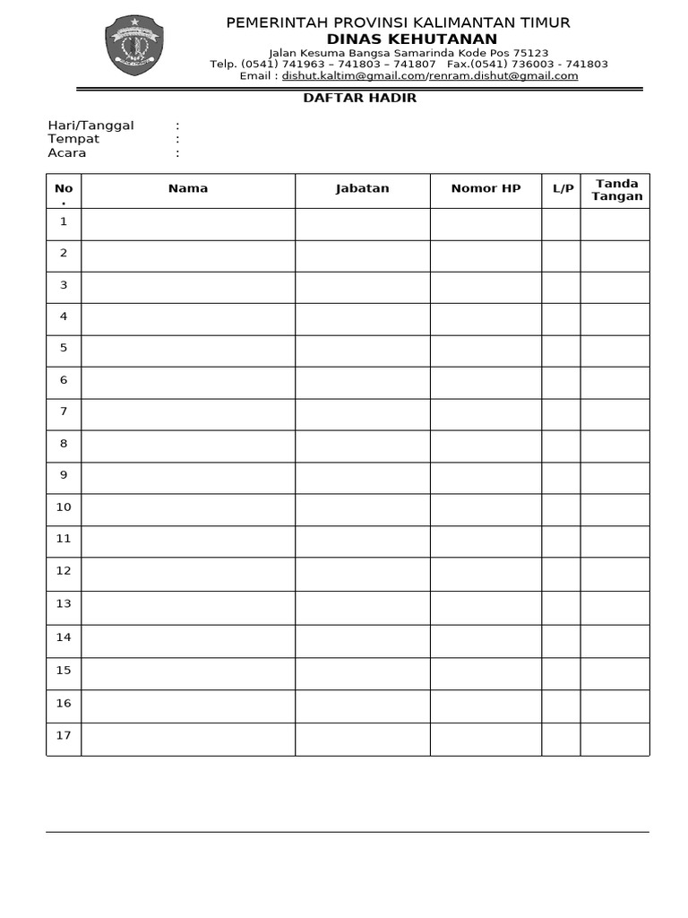 Daftar Hadir Absensi | PDF