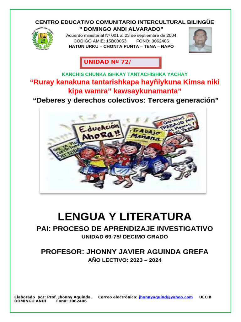 UNIDAD (72) (G.1) DECIMO LLyLL UNIFICADO | PDF | Poesía
