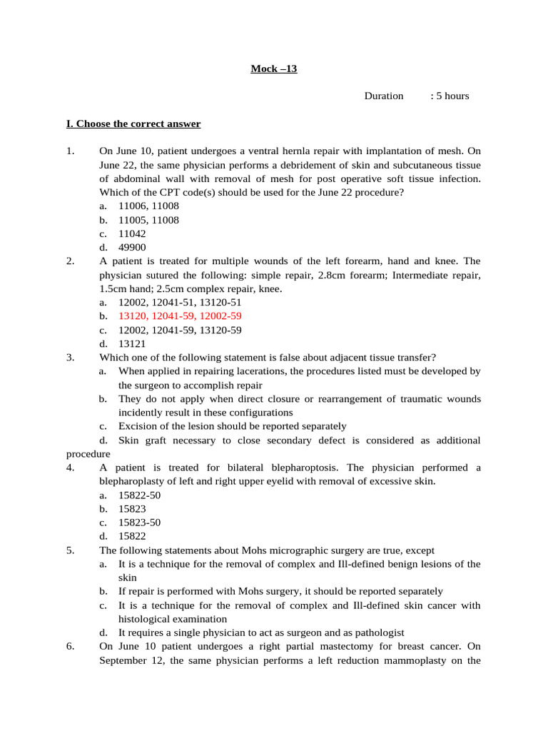 CPT Practice Test and Exam Questions | PDF