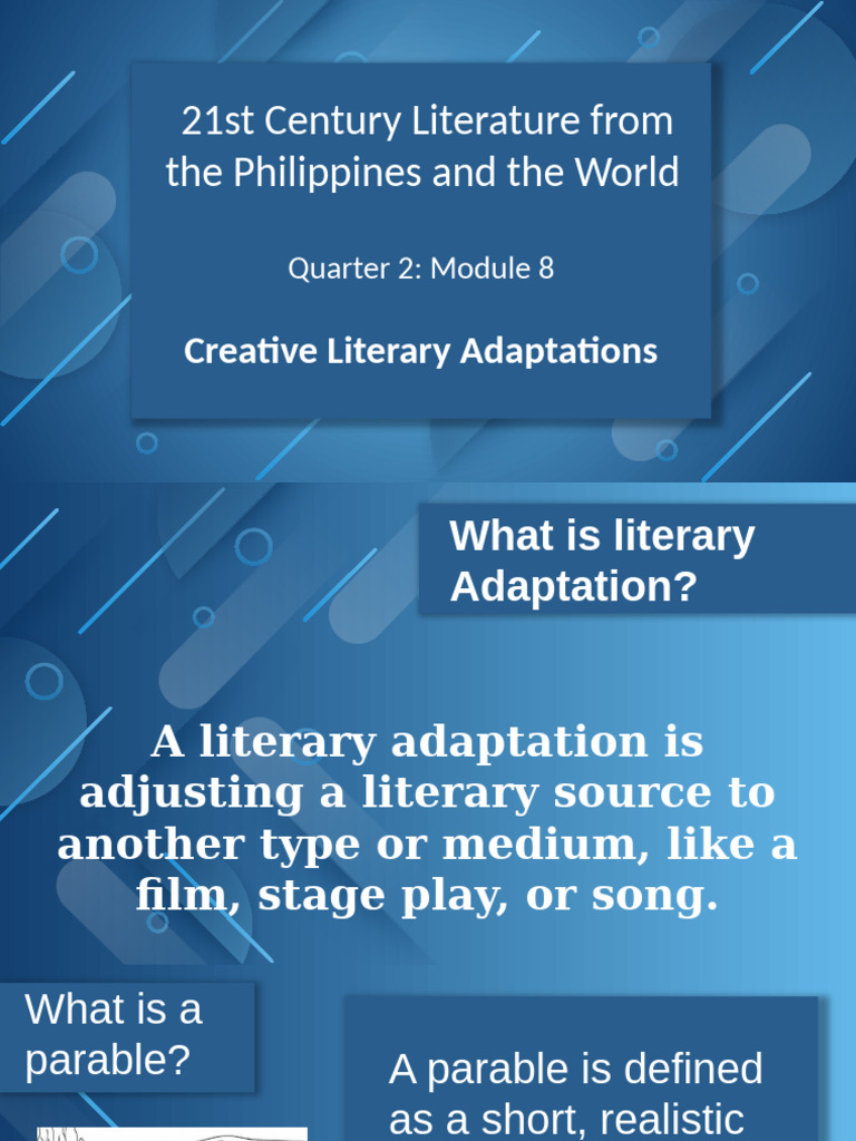 Literature Quarter 2 Lesson 3 Literary Adaptation | PDF | Foreign ...