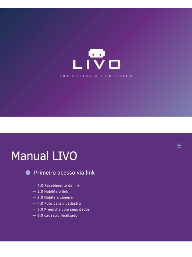 Manual Livo Primeiro Acesso | PDF