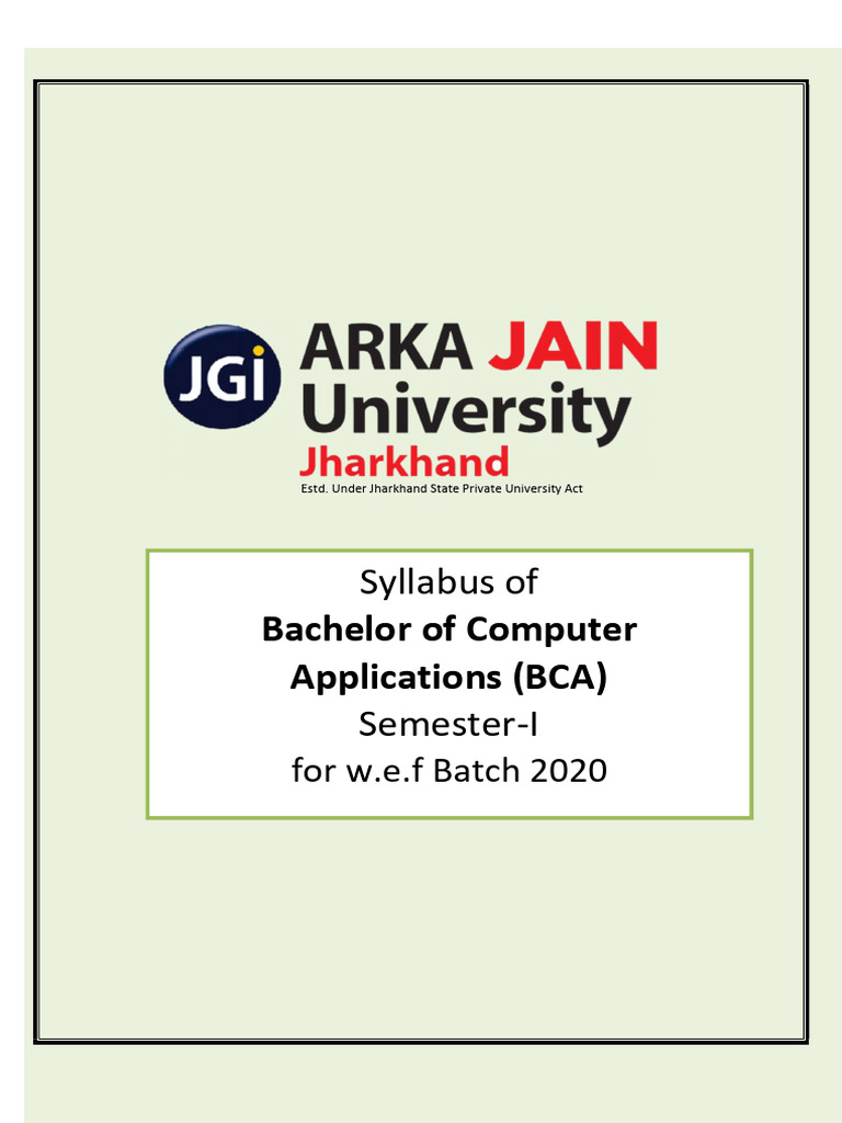 BCA 2020-1st Semester - Syllabus | PDF