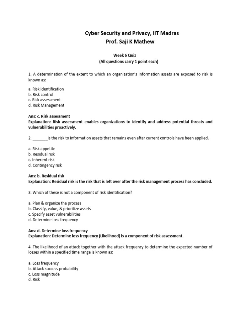 Cyber Security and Privacy-Week 6 | PDF