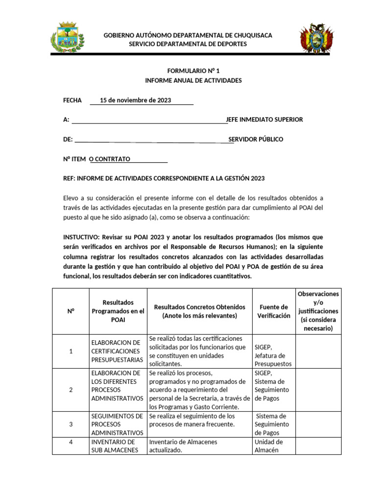 Formularios para La Evaluación 2023 | PDF