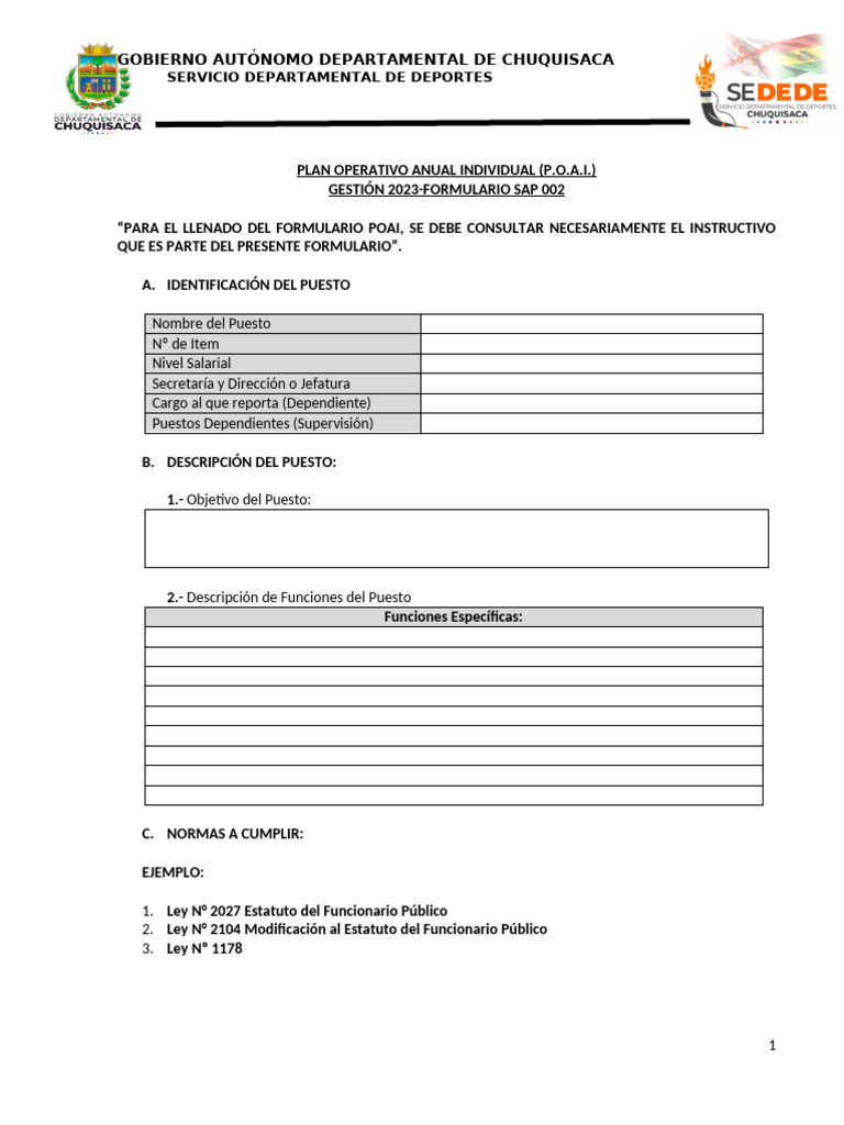 Form. Poai 2023 e Instructivo Llenado | PDF | Finanzas y dinero