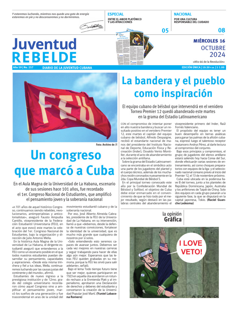 Juventud Rebelde-Cuba (16 - 10 - 2024) | PDF