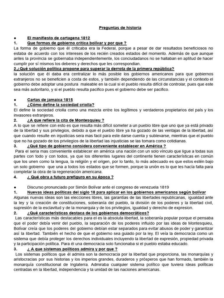 preguntas de historia | PDF