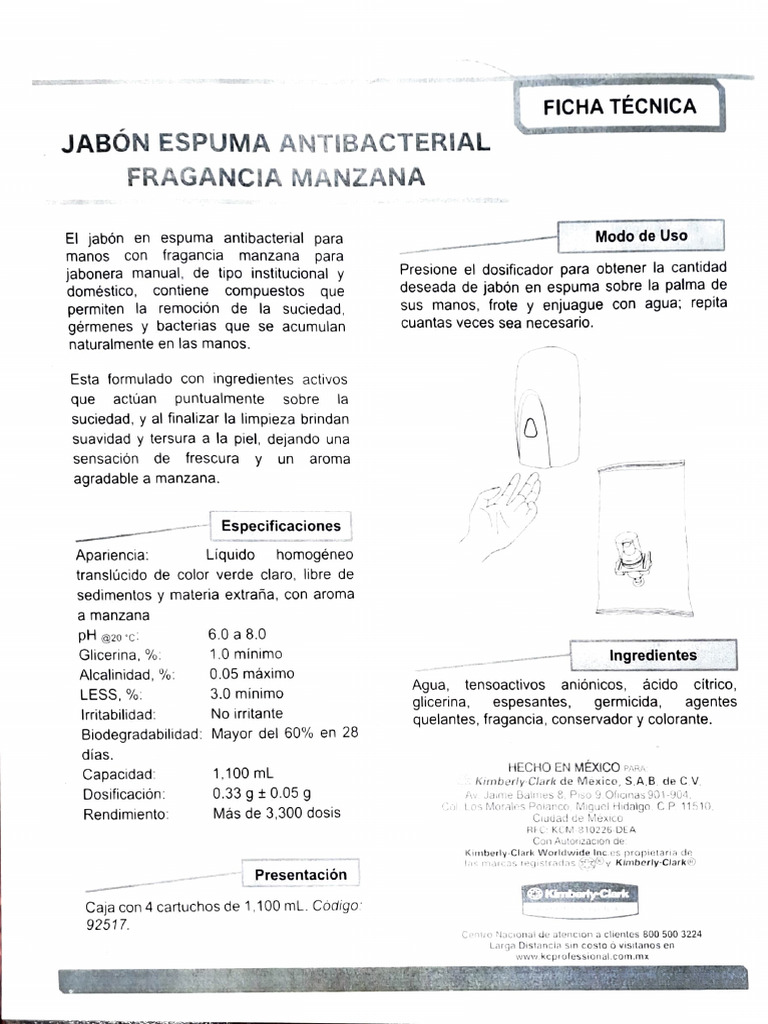 HDS Jabon Espuma Antibacterial | PDF