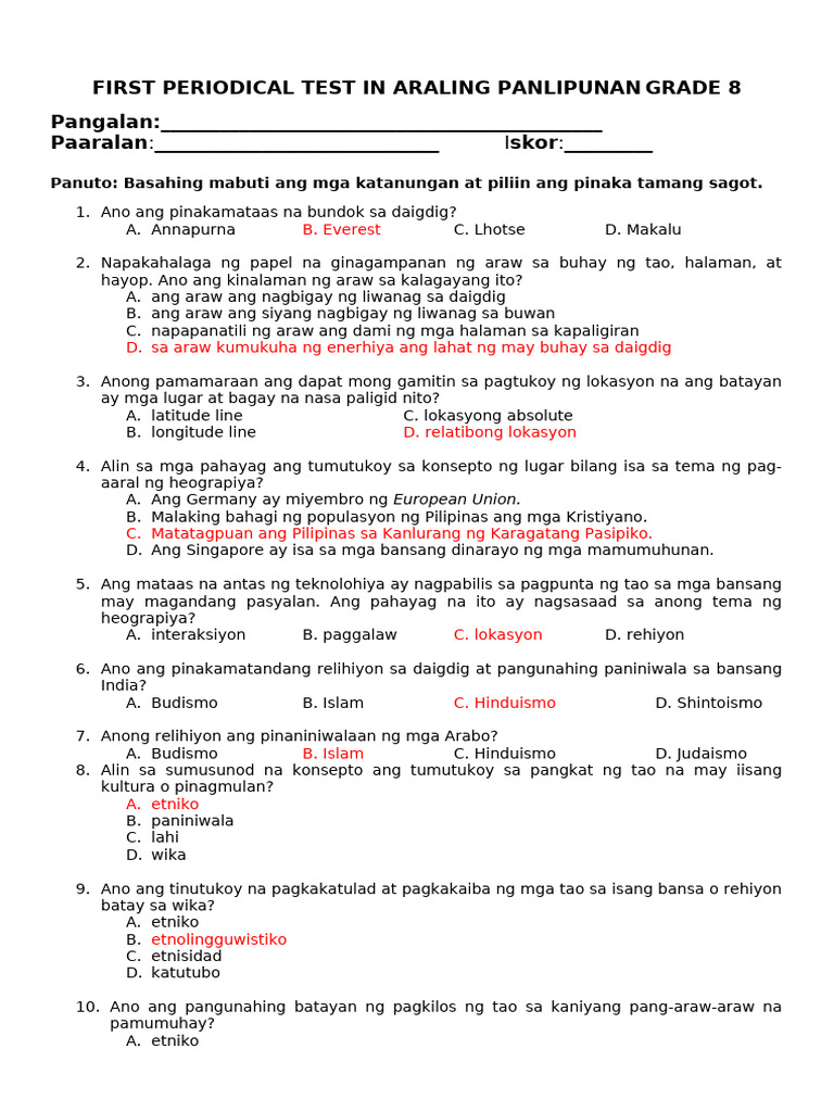 Ap 8 | PDF | Social Science