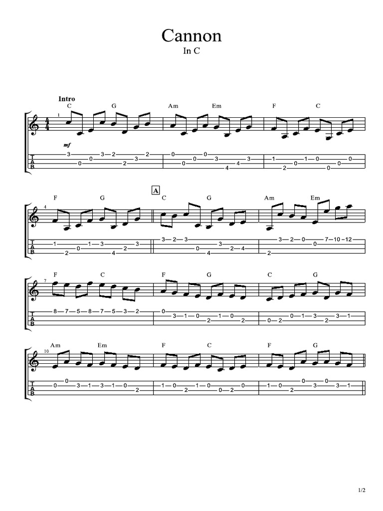 Cannon in C | PDF