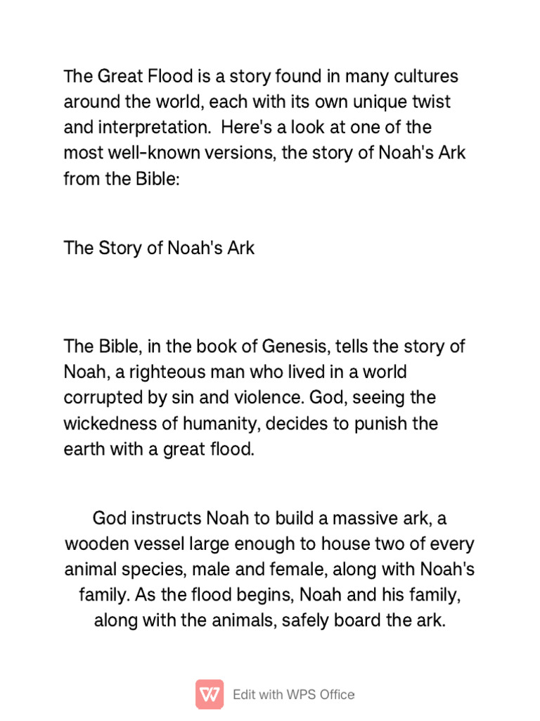 The Great Flood-WPS Office | PDF