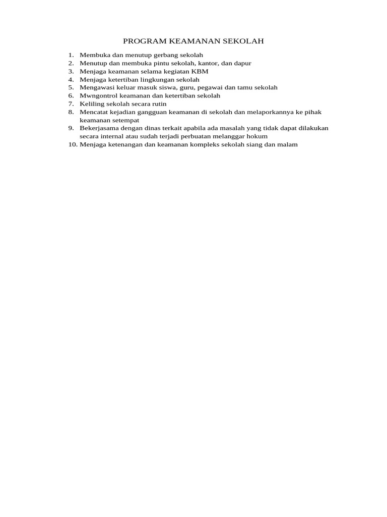 Program Keamanan Sekolah | PDF